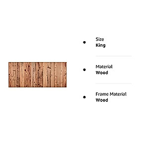 Brown Headboard Farmhouse King Size Bed Headboard Hanging Reclaimed Barnwood Head The Bed Wall Mount Panels Only Vintage Style Rustic Boho Chic Light Plank Wood Board Bedroom Furniture (King Size)