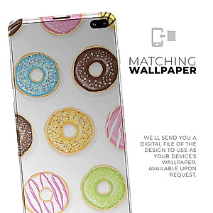 DesignSkinz Yummy Colored Donuts Protective Vinyl Decal Wrap Skin Cover Compatible with The Samsung Galaxy S20 (Screen Trim & Back Glass Skin)