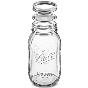 Regular Mouth 32 oz (Quart) mason Jars (24-Pack) with Lids and Bands Bundled with KangarooBands Jar Opener, and Package Of Jar Labels | Canning, Fermenting, Pickling, DIY Decors Projects