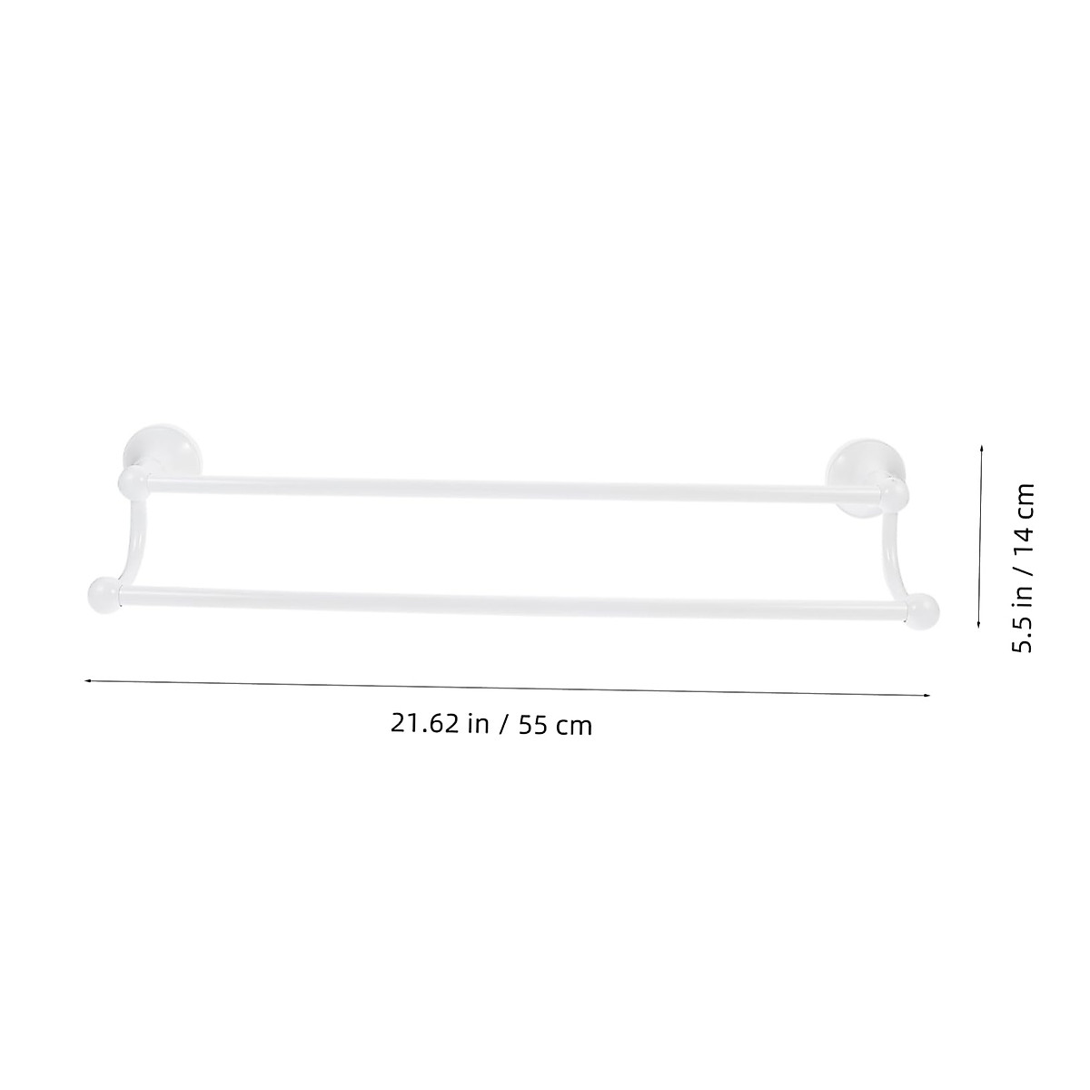 IMIKEYA 1 Pc Double Bar Towel Rack White to Rotate Hanging Rod Brass Household