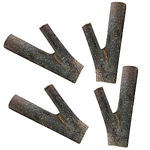 suiwotin 4pcs Real Tree Branch Wall Hook, Natural Wood Hooks Wooden Coat Hooks, Rustic Decorative Wall Mount Self Adhesive Hooks (Width 2-3 cm)