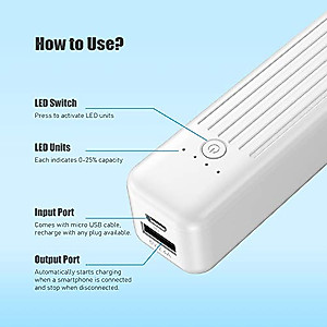 Miady 2-Pack Portable Charger 5000mAh, 3.45oz Lightweight Power Bank, 5V/2.4A Output & 5V/2A Input Battery Pack Charger, Mini Portable Phone Charger for iPhone, Samsung Galaxy and etc