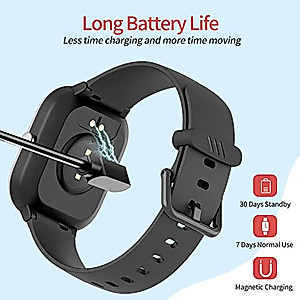 HENGTO Fitness Tracker Watch for Kids, IP68 Waterproof Kids Smart Watch with 1.4" DIY Watch Face 19 Sport Modes, Pedometers, Heart Rate, Sleep Monitor, Great Gift for Boys Girls Teens 6-16 (Black)