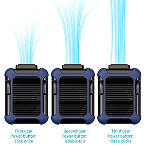 SANTITY Clip On Waist Fan Hands Free Neck Fan Portable Mobile Air Mini USB Personal Rechargeable Sports Wearable Lanyard Fan Cooler 3 Speed Adjustable for Outdoor Indoor Office