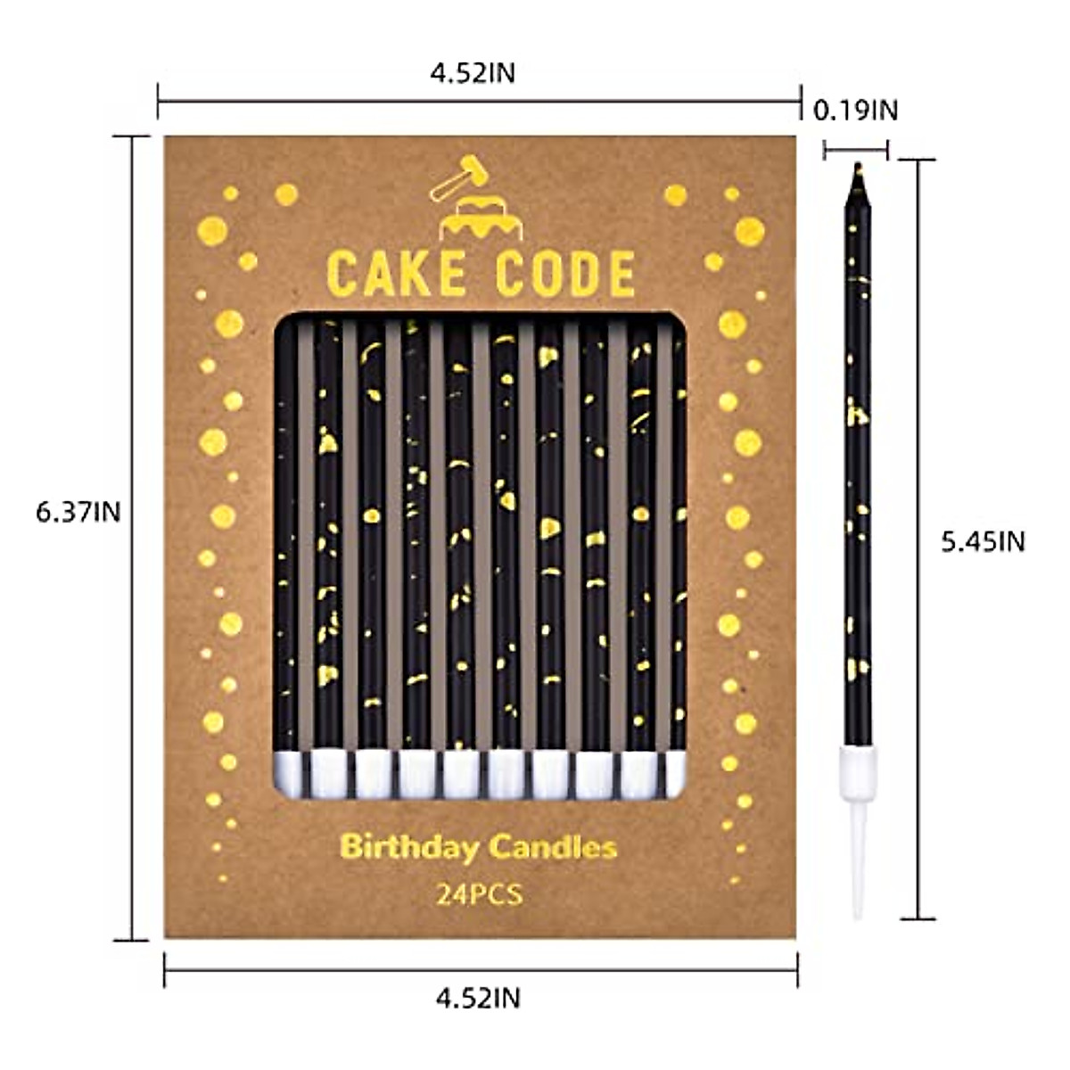 CAKE CODE 24-Count Long Thin Birthday Candles, Cake Candles, Birthday Parties, Wedding Decorations, Party Candles