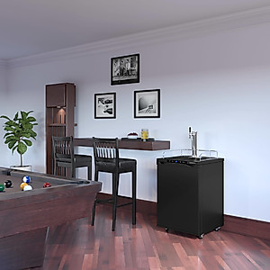 EdgeStar KC3000SS Full Size Kegerator with Digital Display - Black and Stainless Steel