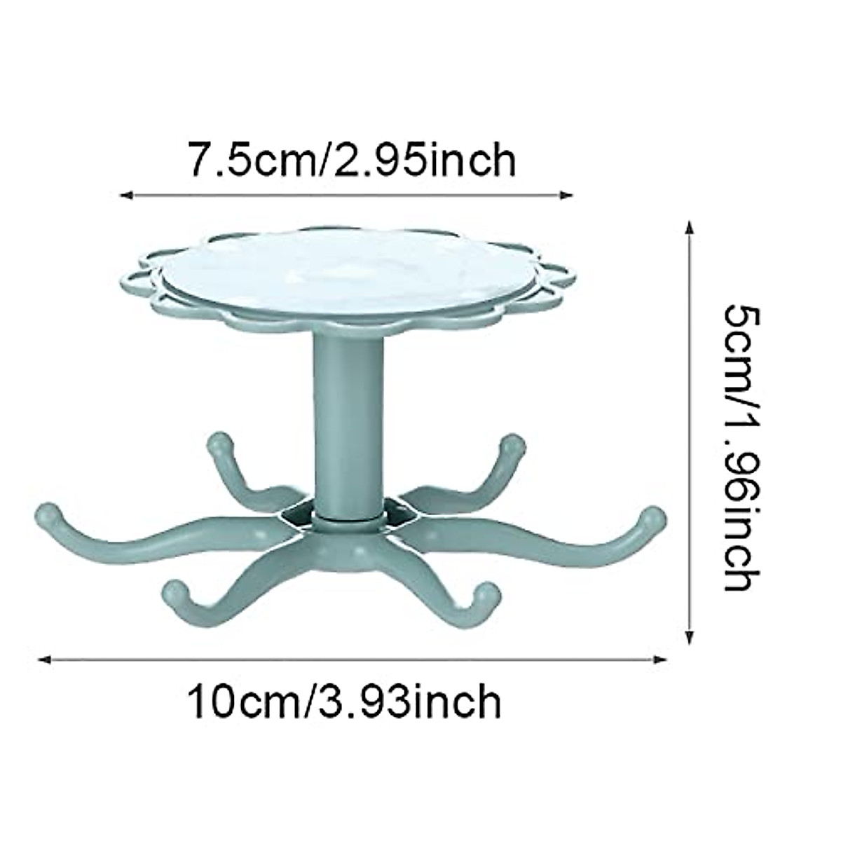 BLMIEDE 360 De Gree Rotatable Hook Six Cl Aw Kitchen Storage Wall Hanging Punching Seamless Hanger Strong Glue Hook Drying Rack Wall Mount Kitchen (Blue, One Size)