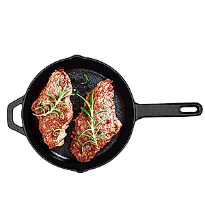 Megamaster 10-inch Round Pre-Seasoned Cast Iron Skillet Pan, Grill Accessory, Camping Cooking Accessory 630-0009P