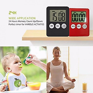 YiiLshaoqx Magnetic Square LCD Digital Timer Kitchen Cooking Countdown Alarm Clock Tools - Silver