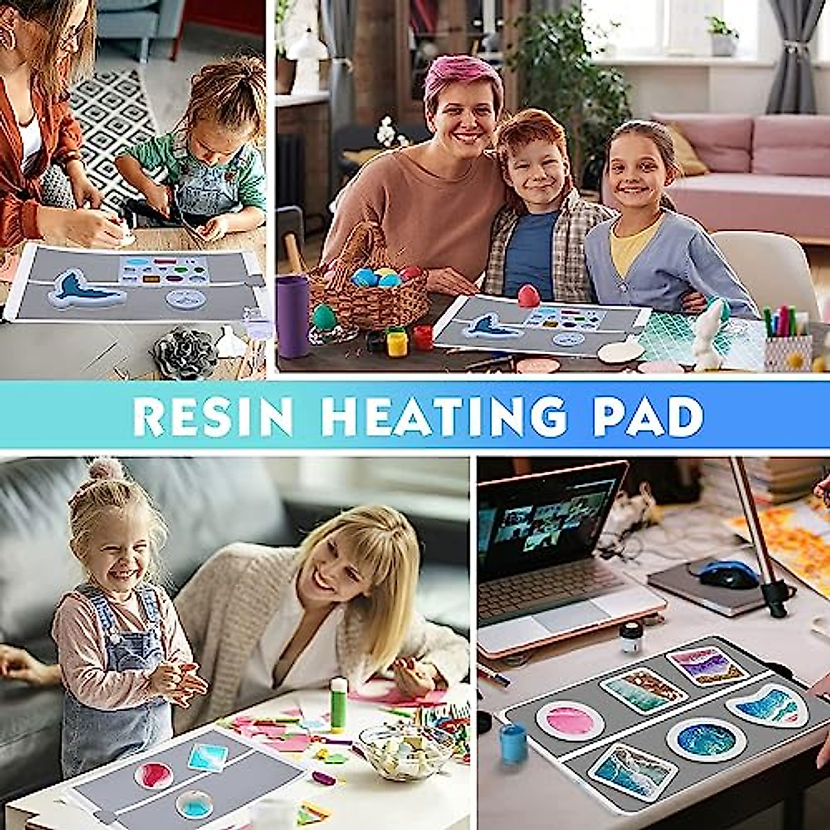 Resin Heating Pad and Plastic Glitter Set for DIY Crafting and Decorating