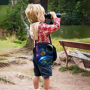 Kids Lunch Box, Insulated Lunch Bag for Girls & Boys, Space Galaxy Planet Lunch Bag with Shoulder Strap, School Bento Lunchbox for Kids Toddlers Teens, Black Reusable Cooler Thermal Meal Tote Kit