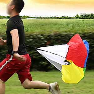 CZ-ING Multicolor Resistance Parachute - 43 inch Running Drag Chute with Adjustable Waist Strap for Kids Youth Power Speed Training