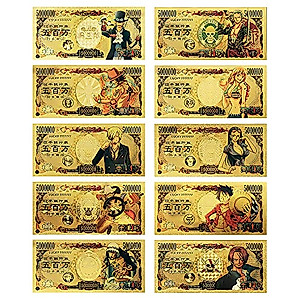 JIEJIE2020 Japanese Anime ONE Piece Edition Bookmarks, Collectibles, banknotes and Gifts. （10pcs）