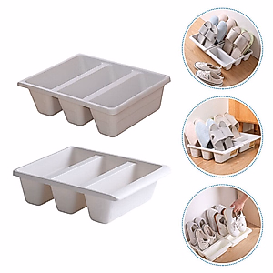 Cabilock 2pcs Storage Shoe Tray Entrance Shoe Rack Shoe Storage Rack Shoe Organizer for Entryway Shoes Organizer Rack Front Door Shoe Rack Plastic Shoes Holder Slippers Finishing Tray