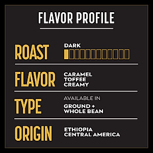 BLK & Bold Ground Coffee, Smoove Operator Premium Dark Roast, 100% Arabica Beans, 12 oz Bag