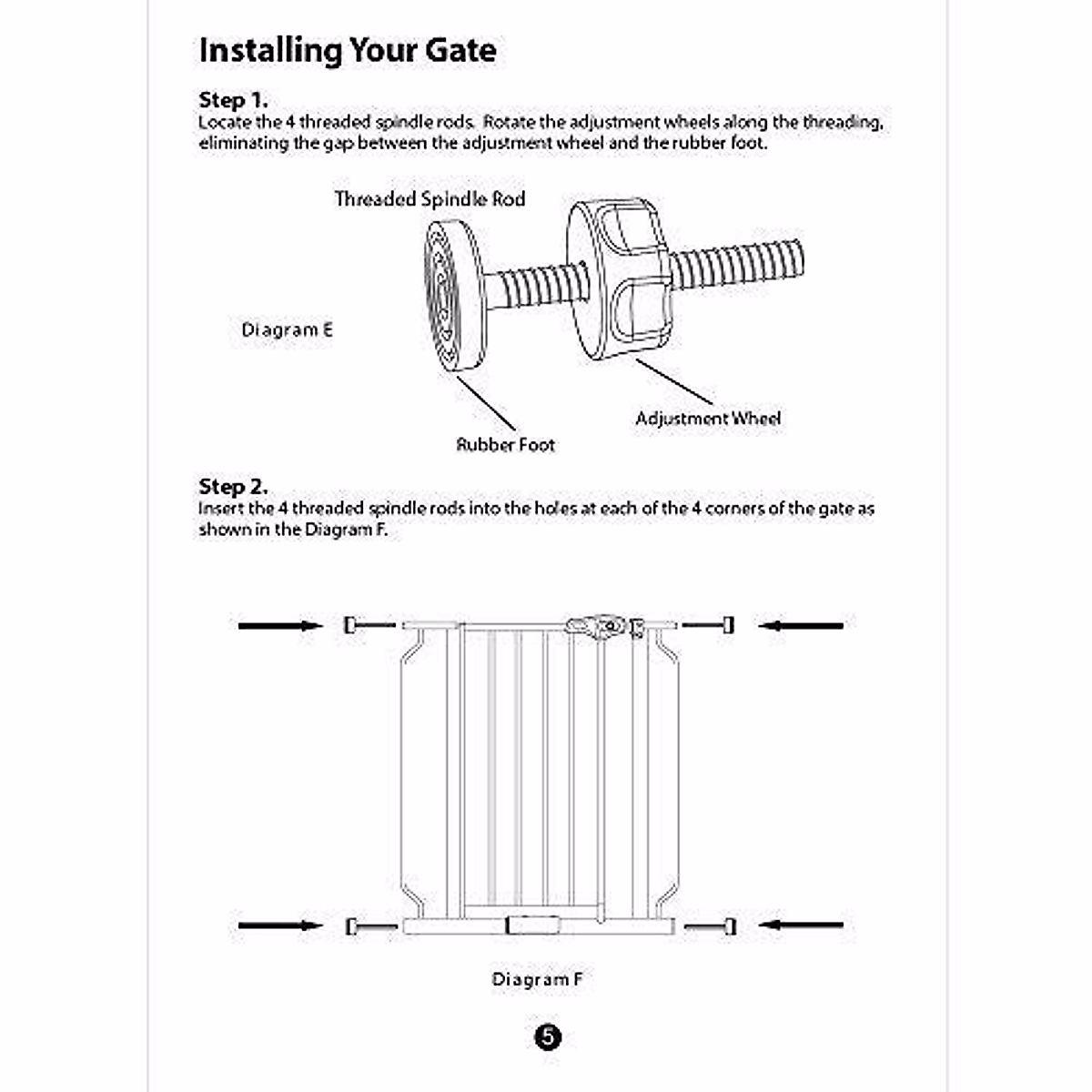 4 Pack 8MM Baby Gate Threaded Spindle Rod, Replacement Hardware Parts Kit for Pet & Dog Pressure Mounted Safety Gates - Extra Long Wall Mounting Accessories Screws Rods Adapter Bolts Black