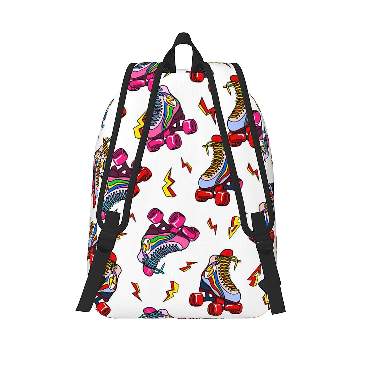 NOKOER Color Roller Skates Print Printed Canvas Backpack,Casual Daypacks,Laptop Backpack,Lightweight Travel Daypack