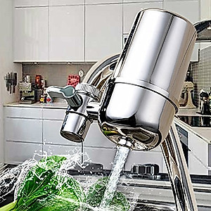 Kabter Faucet Mount Water Filter System Tap Water Filtration Purifier,Chrome
