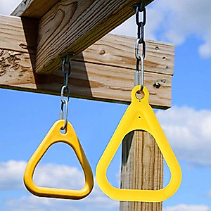 Alomejor Pull Up Ring Kids Gymnastic Rings for Upper Body Strength Fitness Training Exercise Pull Ups(Yellow)