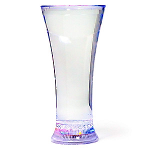 Liquid Activated Multicolor LED Pilsner Glasses ~ Fun Light Up Beer Glasses - 13 oz. - Set of 4