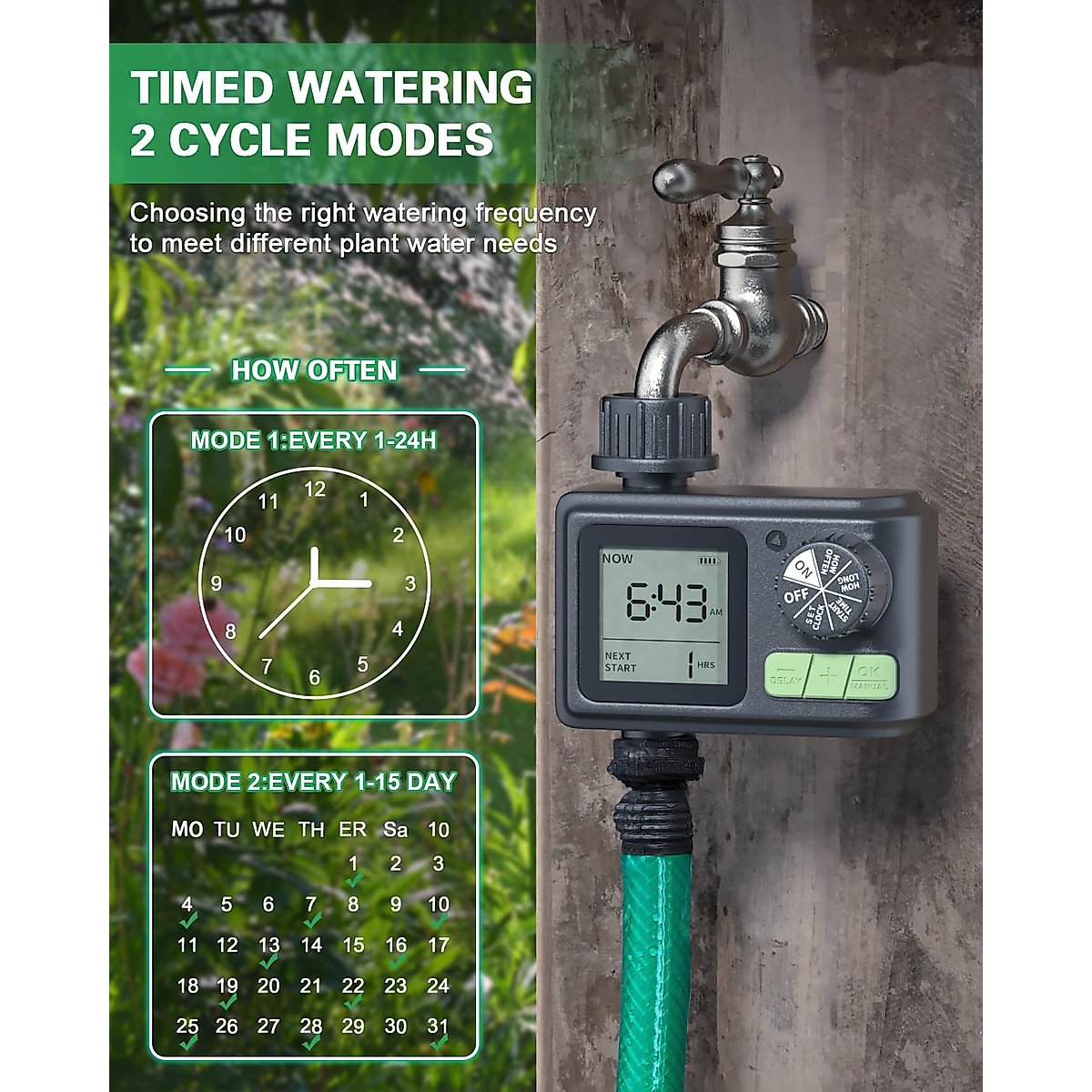 Lingusta Water Timer for Garden Hose - Programmable Sprinkler Timer, Hose Feature Timer with Manual/Automatic Watering System, Irrigation System for Garden