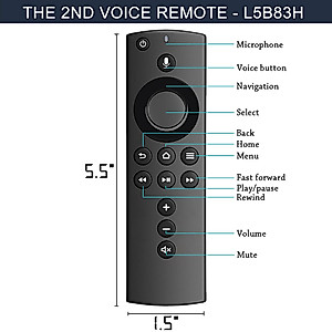 TV Remote Control Replacement for L5B83H Stick 2nd Gen, Remote Control LY73PR E9L29Y with Voice(Include TV Control) (Black)