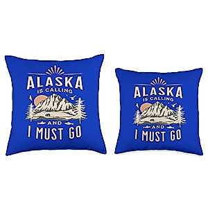 Alaska is Calling I Must Go by Art-Wear Alaska is Calling I Must Go Adventure Travel Apparel Novelty Throw Pillow, 18x18, Multicolor