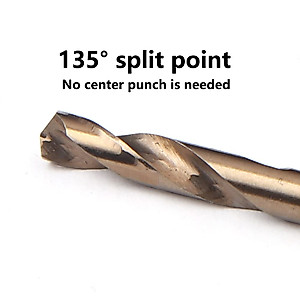 VALYRIANTOOL 1/8" Cobalt Drill Bits(20PCS), M35 HSSCO High Speed Steel Double Ends Stubby Body Twist Drill Bit Set for Hardened Metal, Stainless Steel, Cast Iron, Plastic and Wood