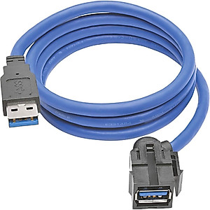 Tripp Lite USB 3.0 SuperSpeed Keystone Jack Type-A Extension Cable (M/F), 3 ft. (U324-003-KJ)