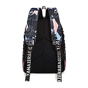 YANAIER Stylish Backpack Purse Laptop Backpack Travel Daypack Black Triangle