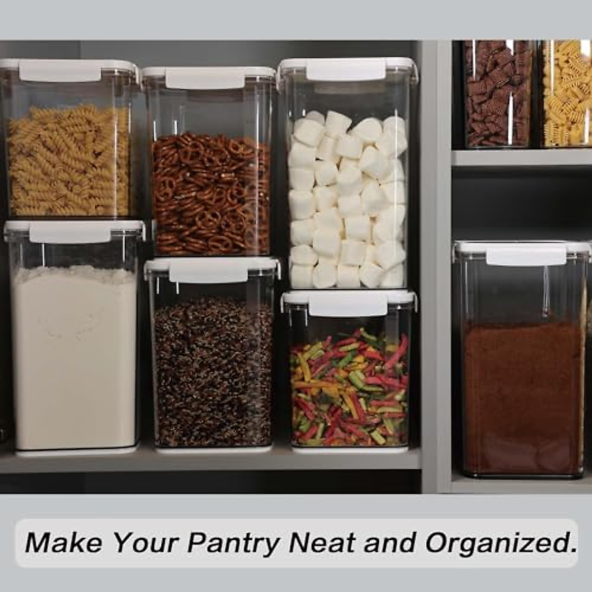 Large Airtight Pet Food Storage Containers with lids 5.2L /176oz,2 Pack Crystal Clear BPA Free Plastic Canisters for Dogs and Cats Storage Bin