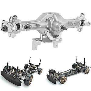 Dilwe RC Car Metal Front Axle Upgrade Part for HSP 94180/RGT 18000 1/10 Crawler-Type Truck Toy Cars, RC Axles CNC Metal RC Axles RC Accessories(Silver)