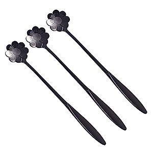 UPKOCH 3 Pcs Stainless Steel Spoon Stainless Steel Set Stir Sticks for Cocktails Dinnerware Spoons Silverware Set Decorative Spoon Ice Cream Scoop Coffee Spoon Mixing Spoon Tea Spoon