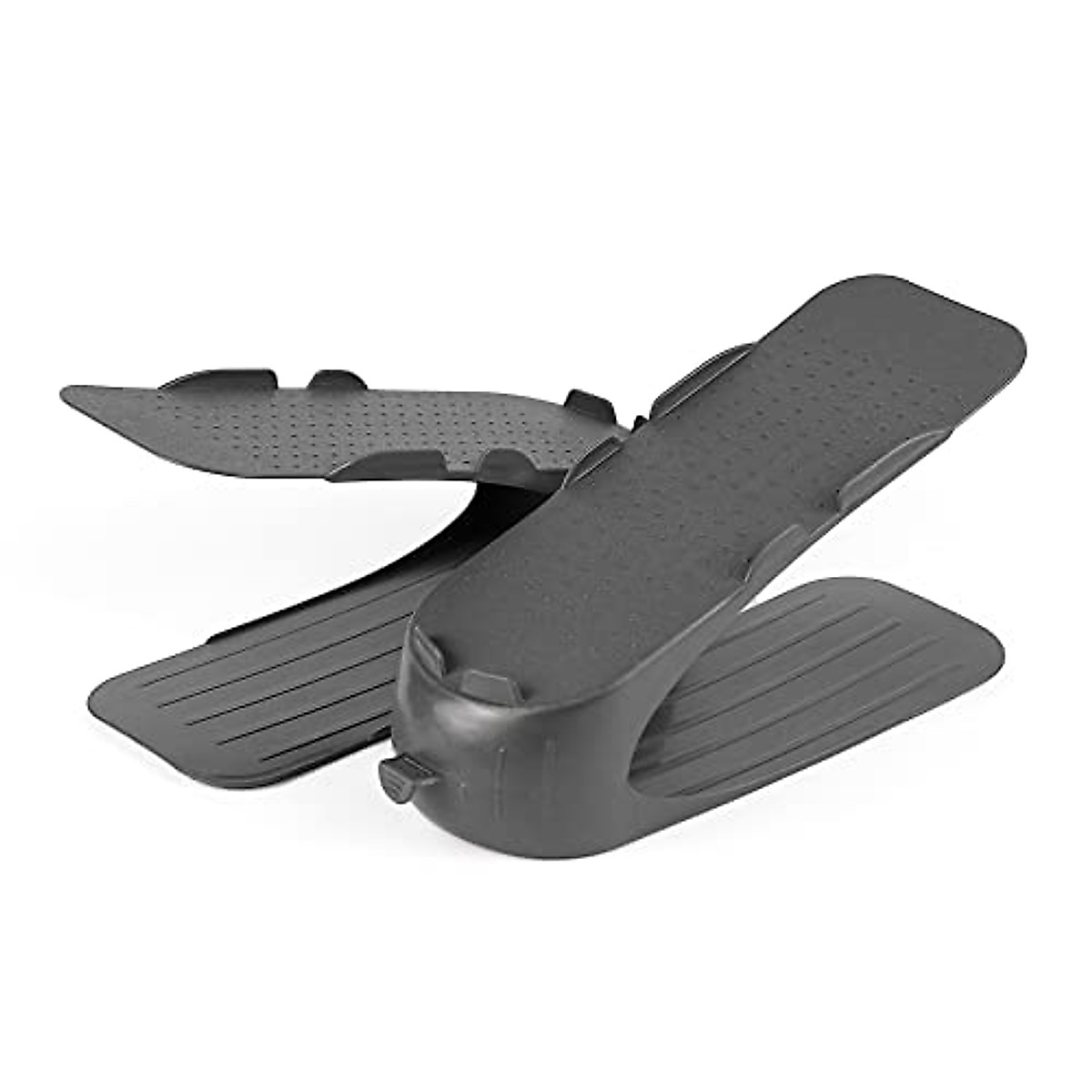 DecoBella Shoe Slots Organizer, Space Saving Shoe Stacker, 4-Pack Double Layer Shoe Rack, BPA-Free Plastic Shoe Holder for Closet (Gray)