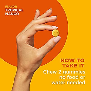 OLLY Probiotic Gummy, Immune and Digestive Support, 1 Billion CFUs, Chewable Probiotic Supplement, Mango, 25 Day Supply - 50 Count