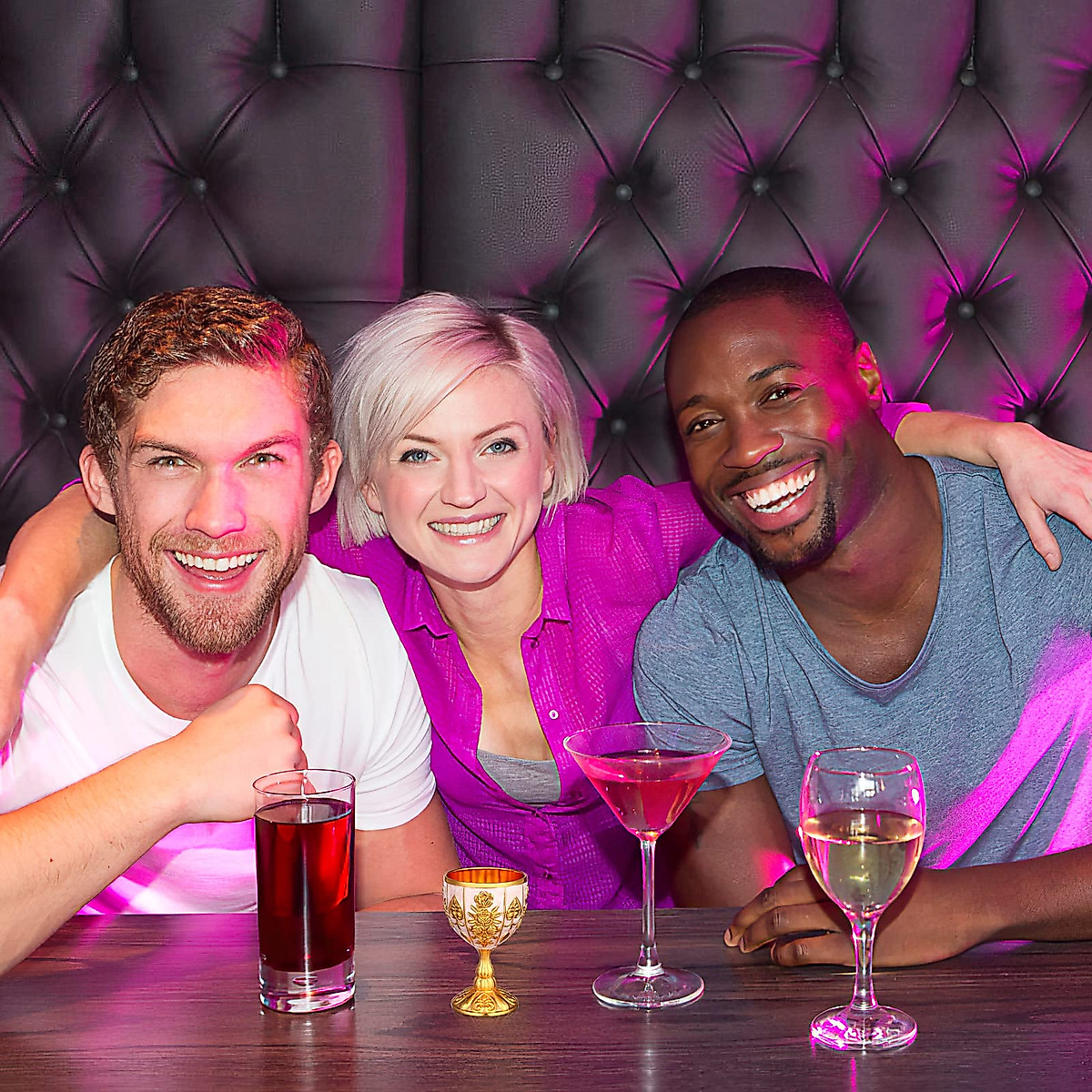 FOMIYES Royal Chalice Cup Vintage Goblet Cup Wine Liqueur Cup Shot Glass Unbreakable Cocktail Cup Worship Buddha and God of Wealth Champagne Goblet Cup for Party