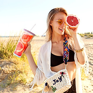 Luxfuel 32oz Acrylic Tumblers with Lid and Straws,Double Walled Clear Plastic Straw Cup,Reusable Insulated Cups Perfect for Parties,Birthdays,Weddings -2 Pack