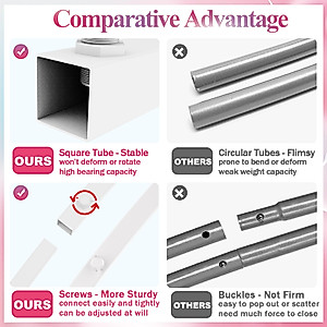 Fomcet Wedding Arch Backdrop Stand Set of 3 White Metal Arched Backdrop Stand 7.2FT & 6.6FT & 6FT Balloon Arch Frame for Wedding Ceremony Birthday Party Baby Shower Anniversary Decoration