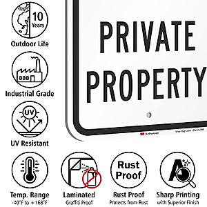 SmartSign "Private Drive - Private Property" Sign | 12" x 18" 3M Engineer Grade Reflective Aluminum