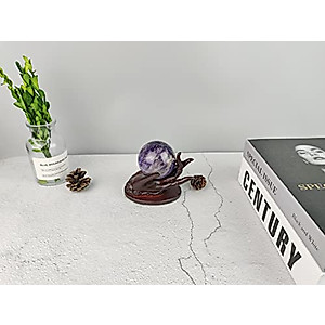 OmyLens Hand Shape Crystal Ball Stand Sphere Display, Natural Healing Feng Shui Glass Orb Holder Base Statue Decoration, for 30mm-60mm Sphere