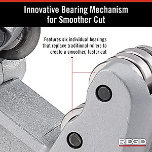 RIDGID 29963 Model 35S 1/4" to 1-3/8" Stainless Steel Tubing Cutter with X-CEL Knob, Silver