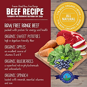 Shepherd Boy Farms Freeze Dried Raw Dog Food (Beef Recipe), All Natural Raw Dog Food, 14 oz Bag, Freeze-Dried Dog Food, Made in USA, High in Protein, Raw Nutrition, Food Topper or Complete Meal