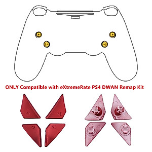 Scarlet Red Replacement Redesigned Back Buttons K1 K2 K3 K4 Paddles for PS4 eXtremeRate Controller Dawn Remap Kit