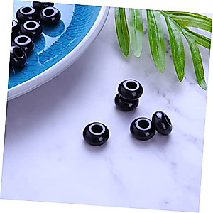 EXCEART 40 Pcs Beads with Large Holes Gemstone Beads Large Hole Spacer Beads Lava Beads Blue Lace Agate Beads Gemstone for Jewelry Making Beading Kits Loose Beads Round Beads Suite Natural