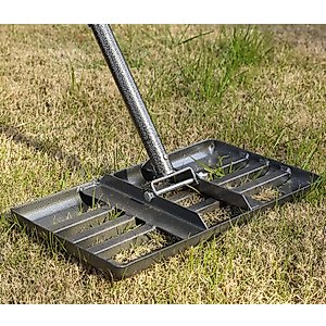 Lawn Leveling Rake, 17x10 Heavy Duty Lawn Leveler with Adjustable Handle Dirt Ground Level Tool for Yard Garden (72 Inch)