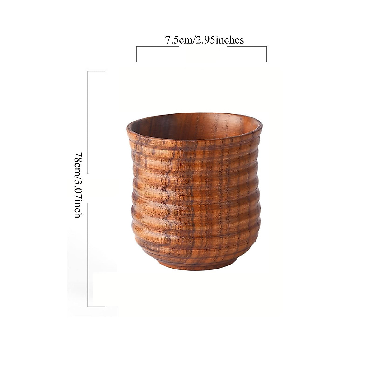 Wooden Tea Cups 4 Pack Top-Grade Natural Solid Wood Tea Cup Wine Mug for drinking Tea Coffee Wine Beer Hot Drinks