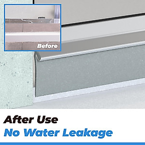 PalpitateC Shower Door T Drip Sweep Angled Gray Vinyl Framed Sweep fit for in Swing or Out Swing Doors Shower Door Bottom Sweep for Frameless Shower Door Seal 36" Long