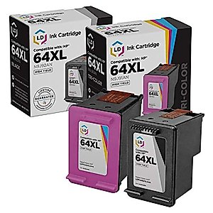 LD Products Remanufactured Ink Cartridge Replacements for HP 64XL High Yield (1 Black, 1 Color, 2-Pack)