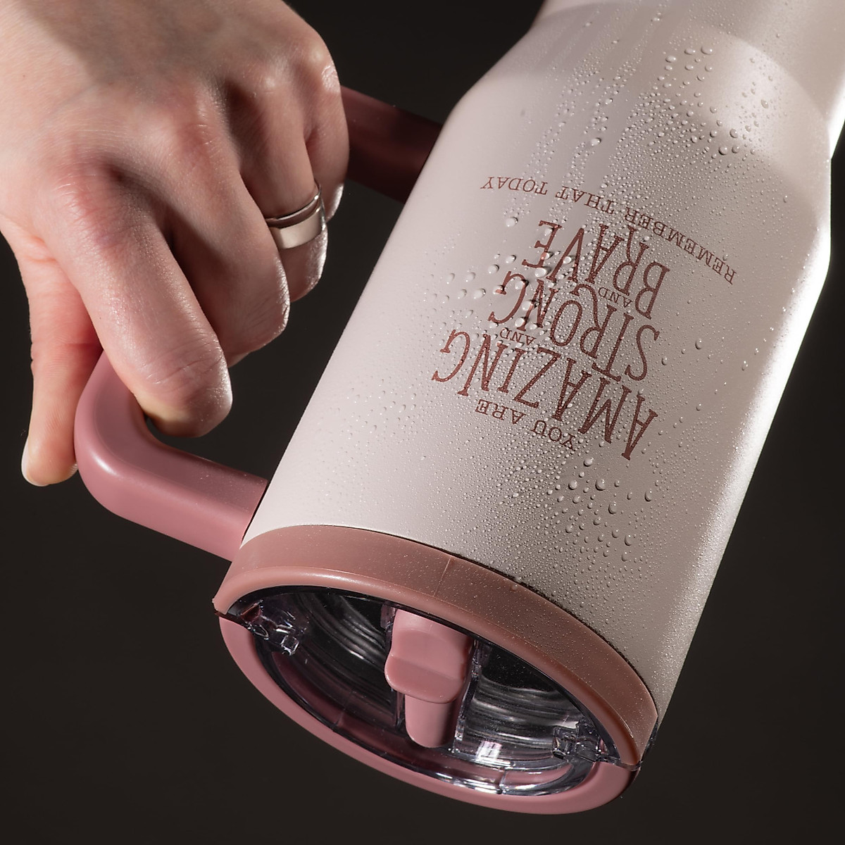 DIVERSEBEE 30 oz Insulated Stainless Steel Tumbler with Lid, Inspirational Birthday Thank You Gifts for Women, Mom, Wife, Girlfriend, Teacher, Her, Nurses, Best Friend, Travel Mug (Blush)