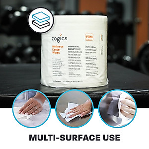 Zogics Wellness Center Cleaning Wipes – Gym Wipes for Cleaning Surfaces and Equipment, Durable and Safe Pre-Saturated Wet Wipes (4,600 Count, 4 Rolls of 1150 Wipes)
